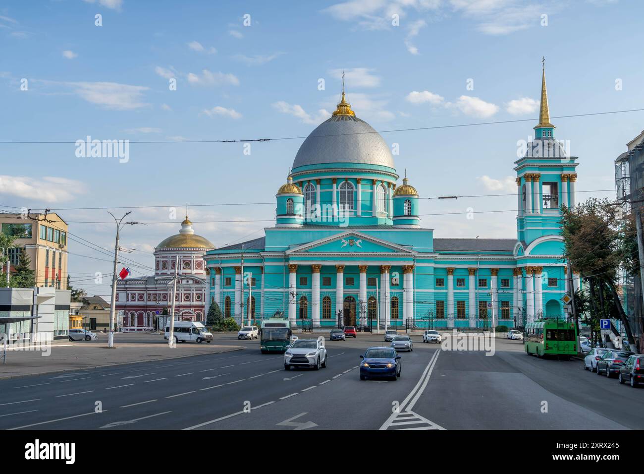 The Kursk downtown, with the road to Cathedral of Our Lady of the Sign ...