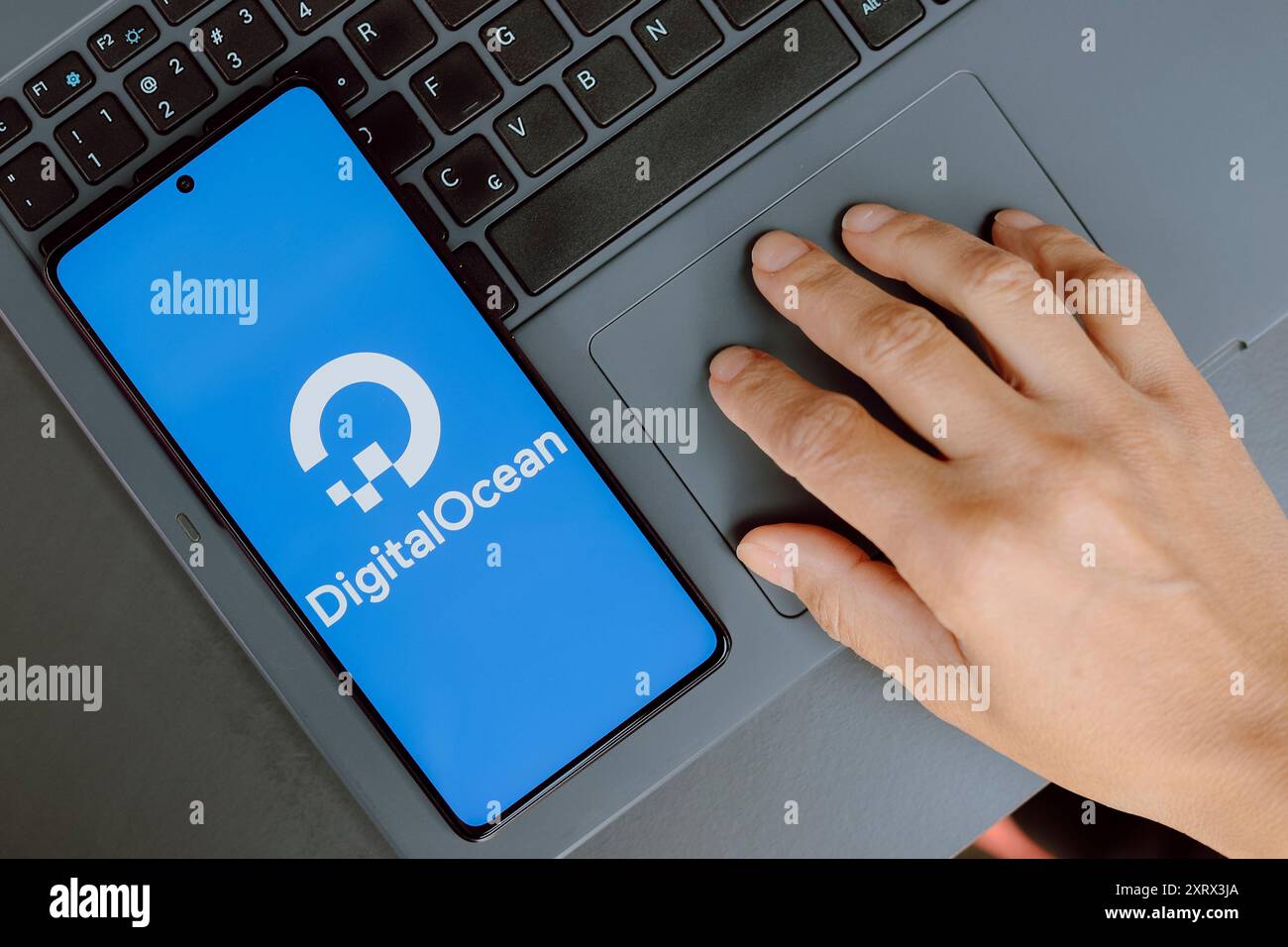 In this photo illustration, the DigitalOcean Holdings, Inc. logo is ...