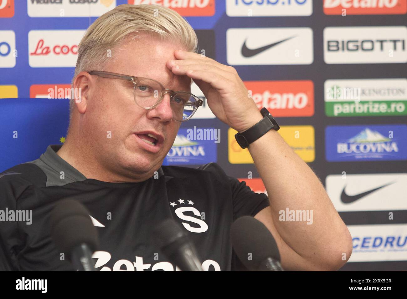 Bucharest, Romania. 12th Aug, 2024: Lars Friis, Sparta Praha football ...