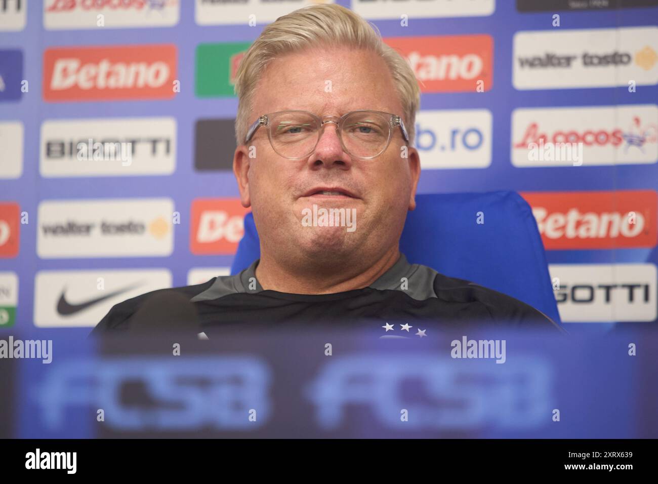 Bucharest, Romania. 12th Aug, 2024: Lars Friis, Sparta Praha football ...