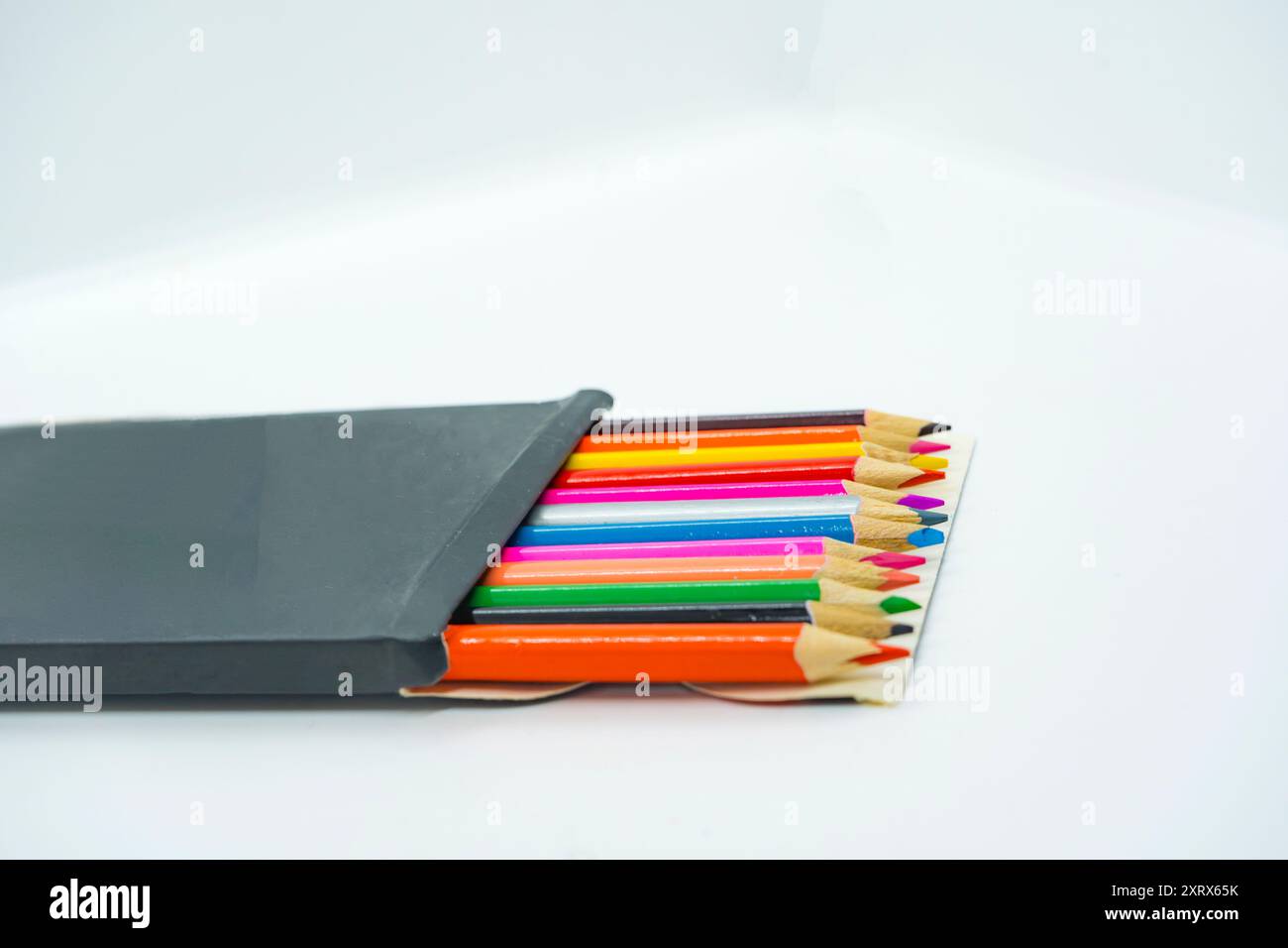 Mockup Box for Color Pencil Multi Colored Pencil for Kids Art Isolated ...
