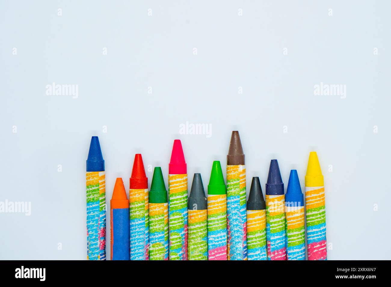 Multi Colored Crayon Pencils for Art Drawing Kids Colorful Wax Isolated ...