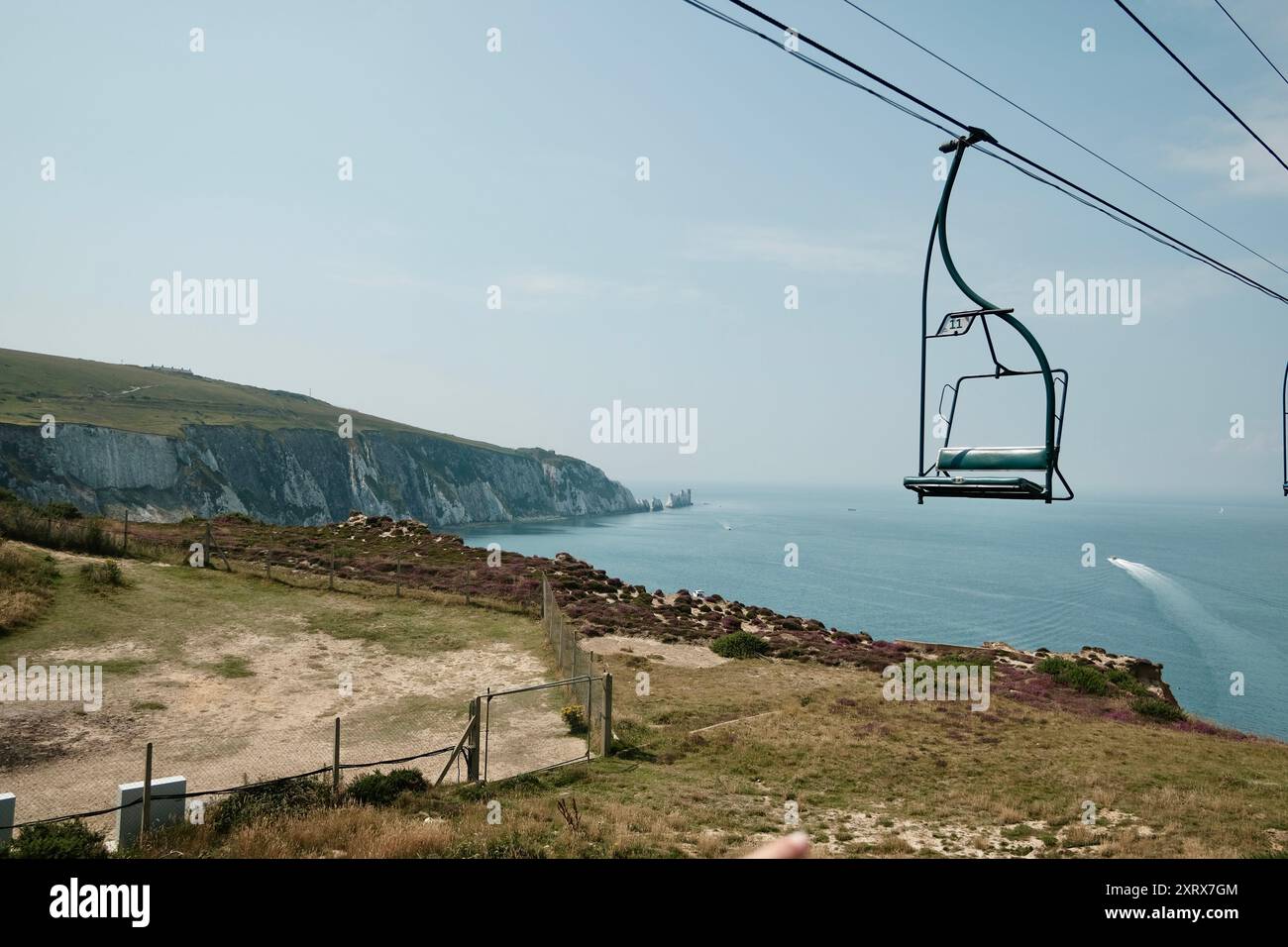 The chair lift to the Needles at Alum Bay on the Isle of Wight, UK ...