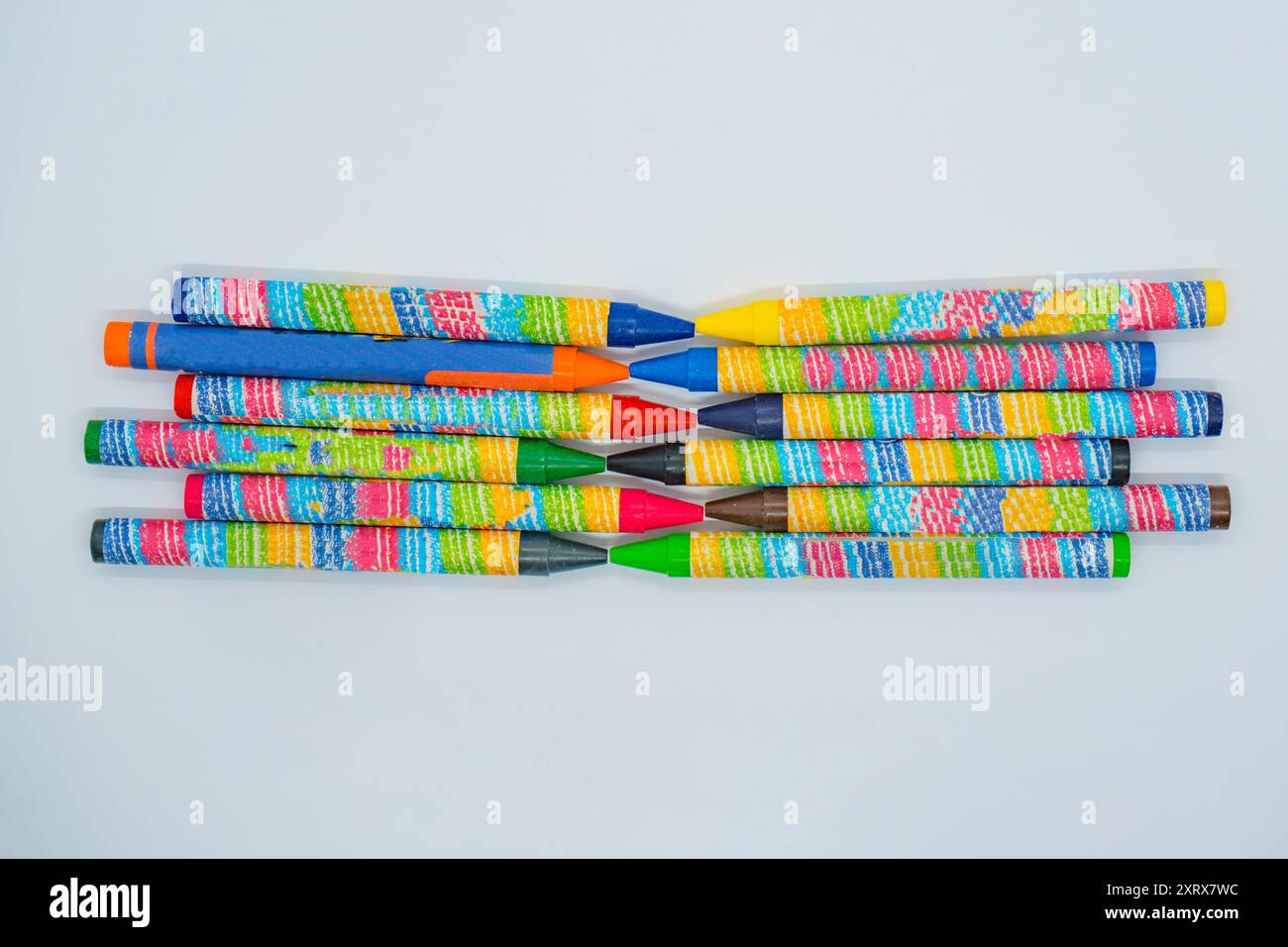 Multi Colored Crayon Pencils for Art Drawing Kids Colorful Wax Isolated ...