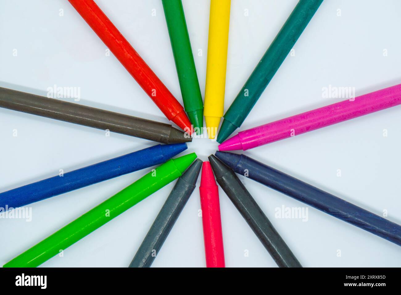 Multi Colored Crayon Pencils for Art Drawing Kids Colorful Wax Isolated ...