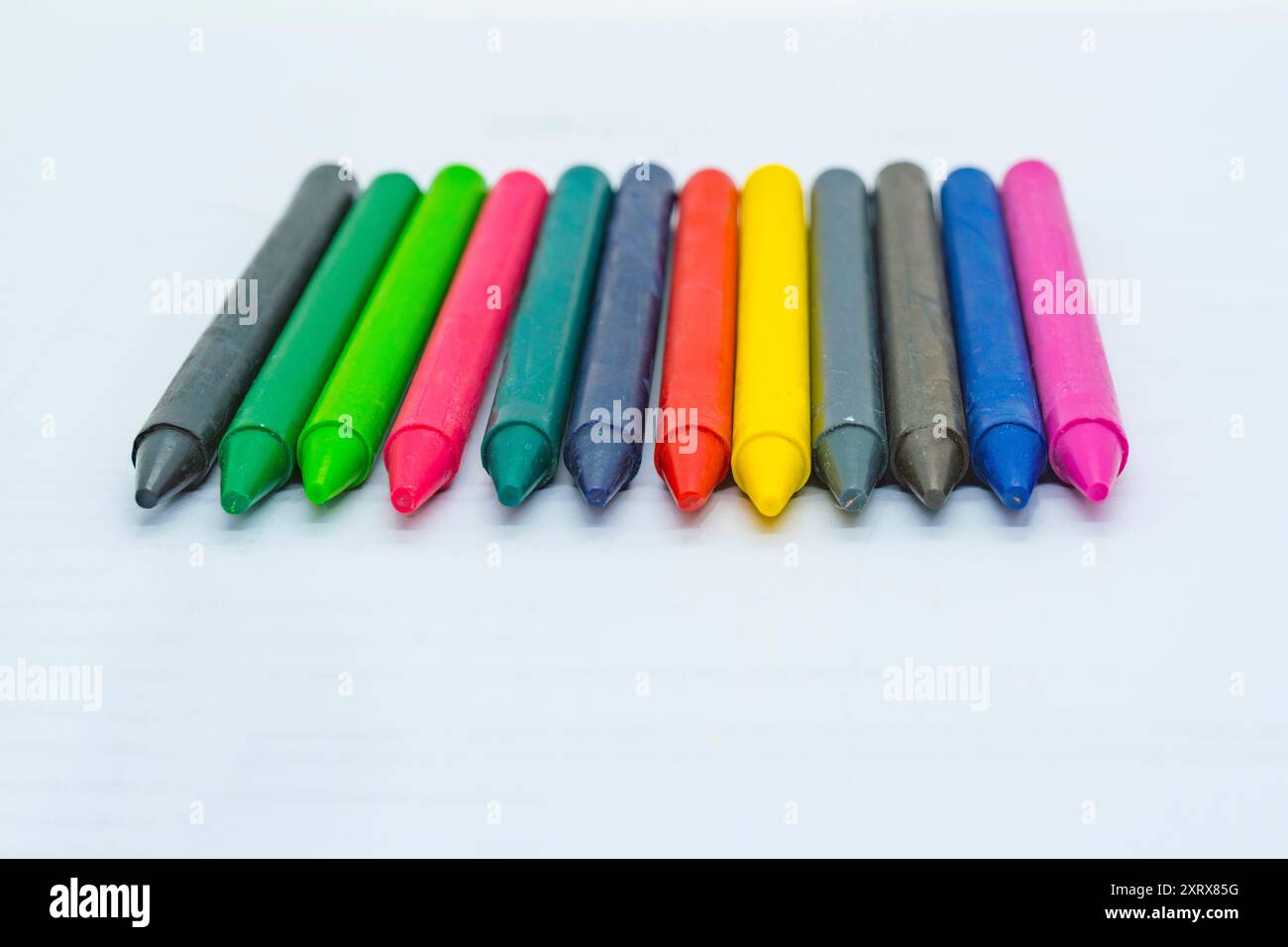 Multi Colored Crayon Pencils for Art Drawing Kids Colorful Wax Isolated ...