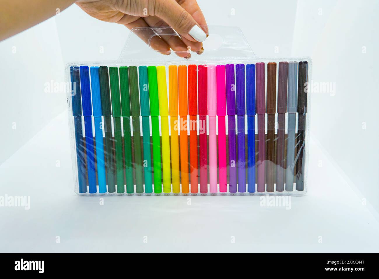 Colorful Sign Pens Mocku p in an Office Setting Isolated White ...