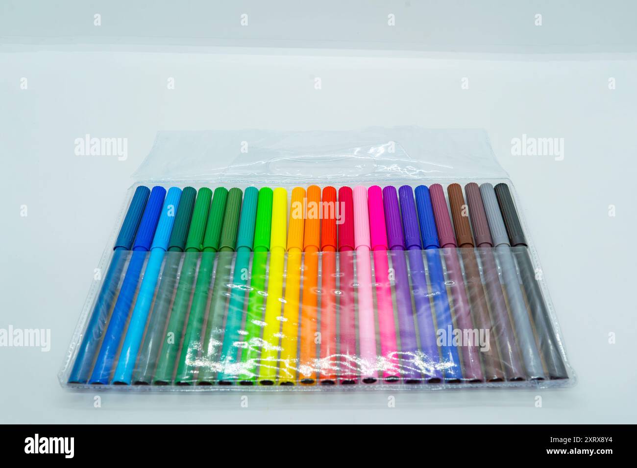 Colorful Sign Pens Mocku p in an Office Setting Isolated White ...