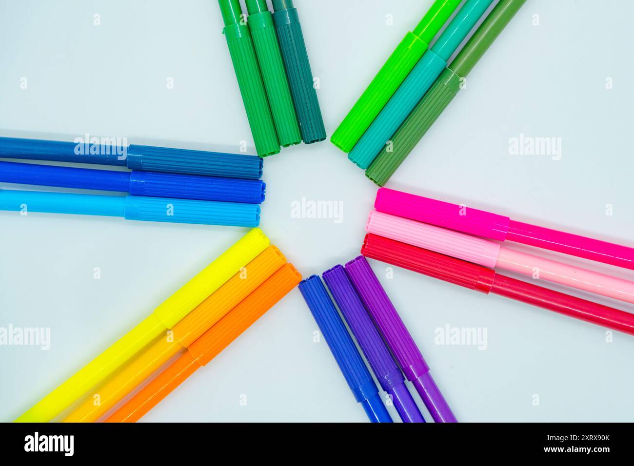 Colorful Sign Pens Mocku p in an Office Setting Isolated White ...