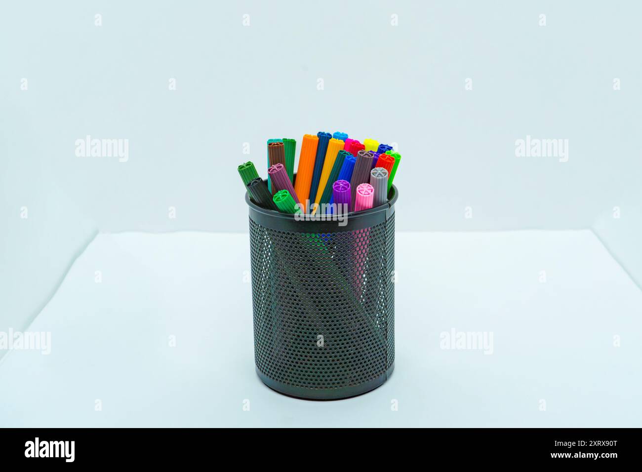 Colorful Sign Pens Mocku p in an Office Setting Isolated White ...