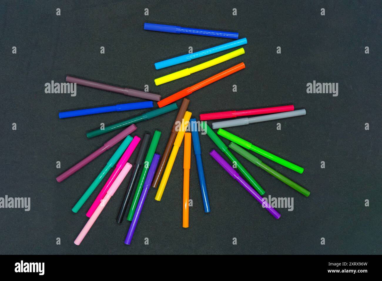 Colorful Sign Pens Mocku p in an Office Setting Isolated White ...