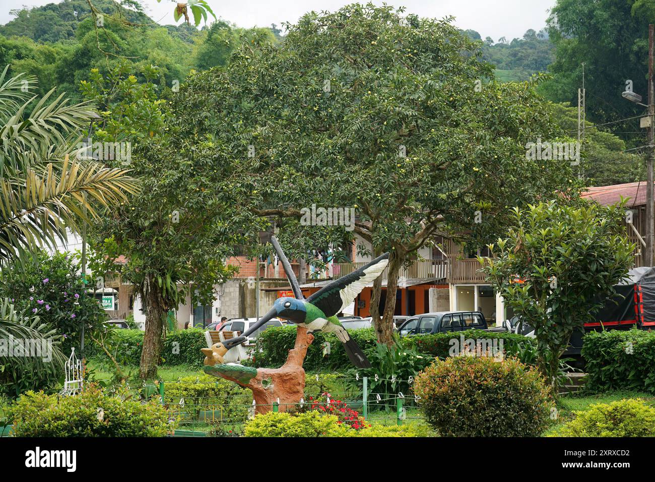 hummingbird statue, Mindo willage, Ecuador, South America Stock Photo ...