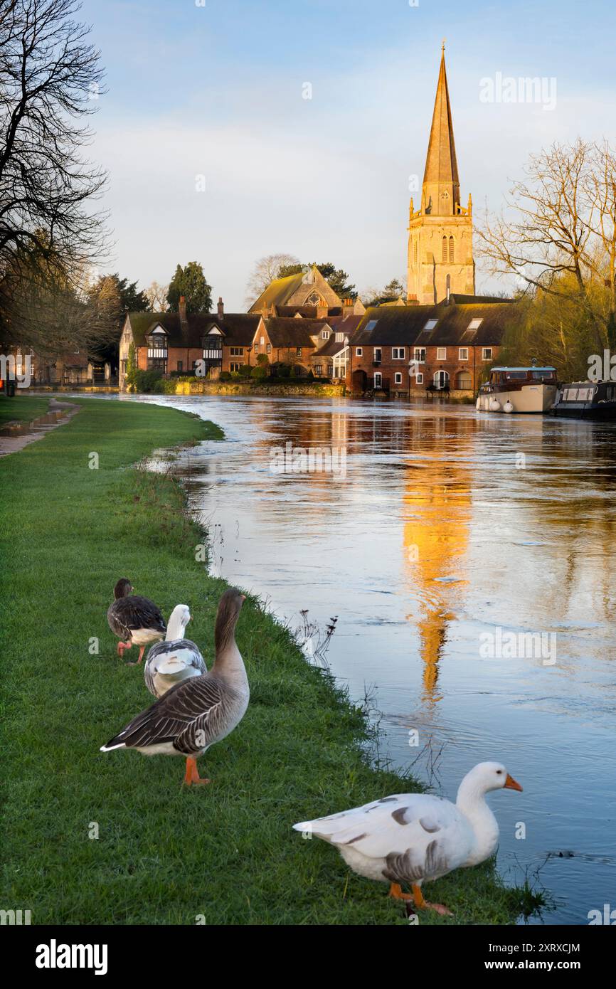A fine view of the Thames at Abingdon on a glowing winter sunrise. We ...