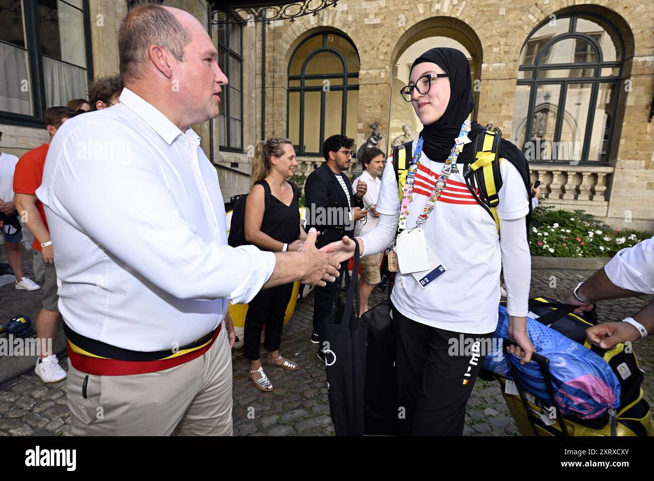 Brussels, Belgium. 12th Aug, 2024. Brussels mayor Philippe Close and ...