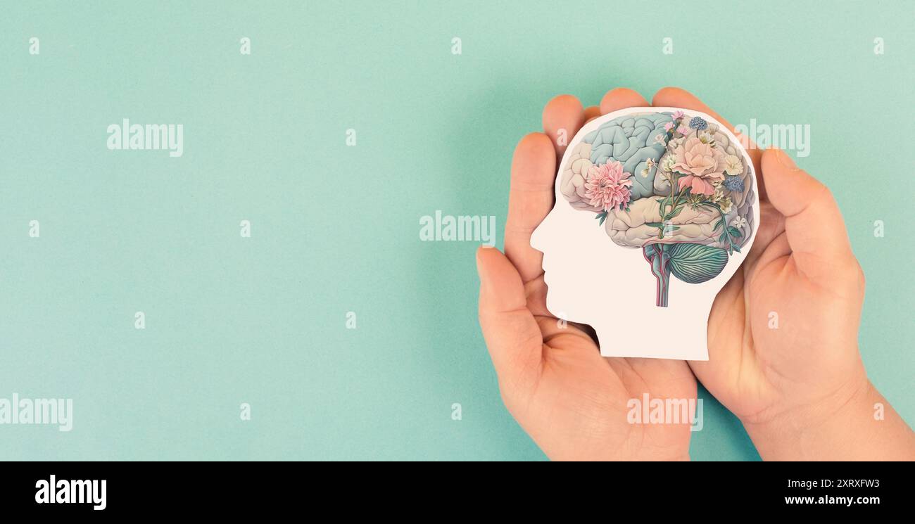 Human brain, mental health concept, positive attitude and inspiration ...