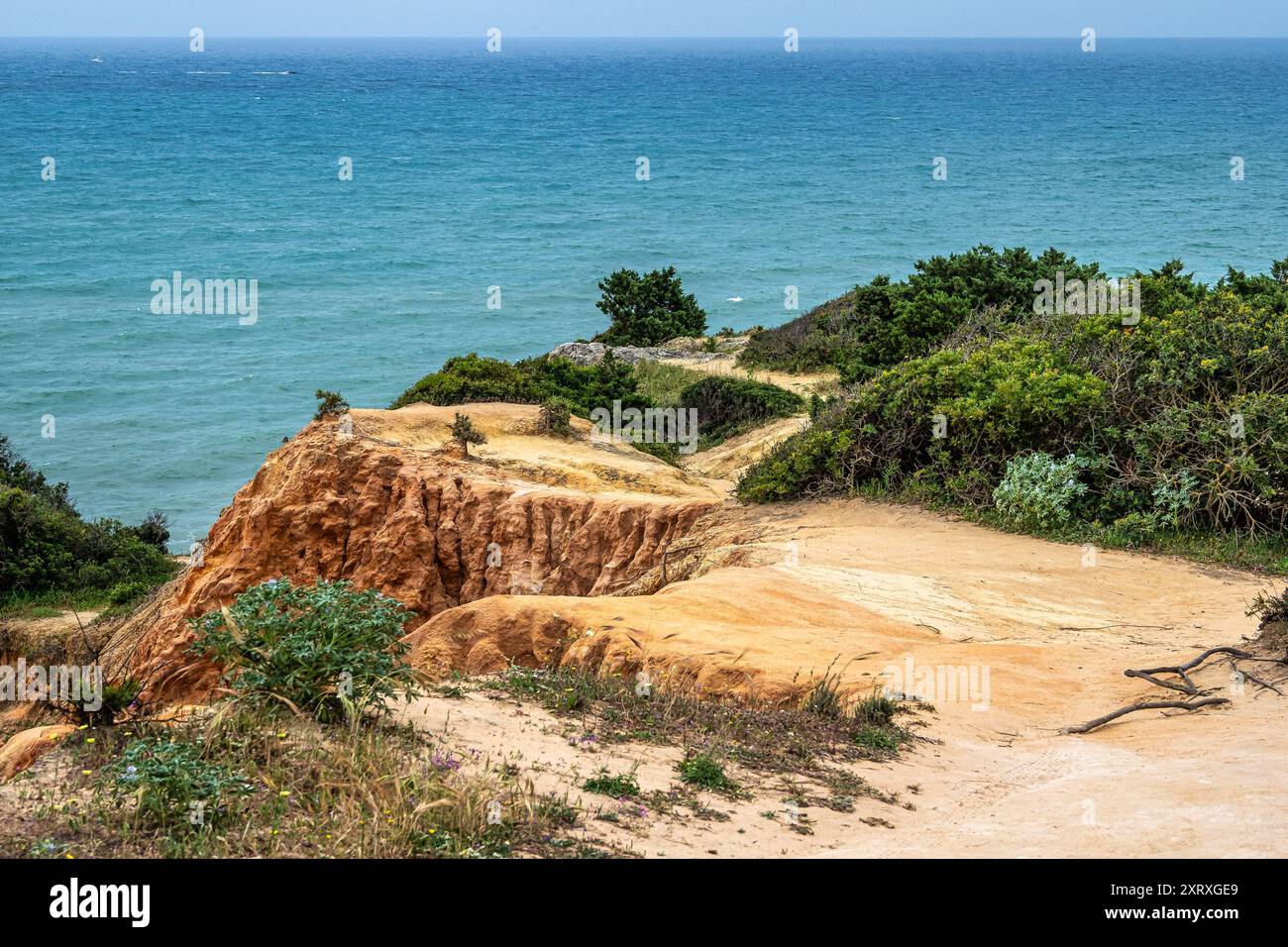 Praia da Marinha Beach among rock islets and cliffs seen from Seven ...