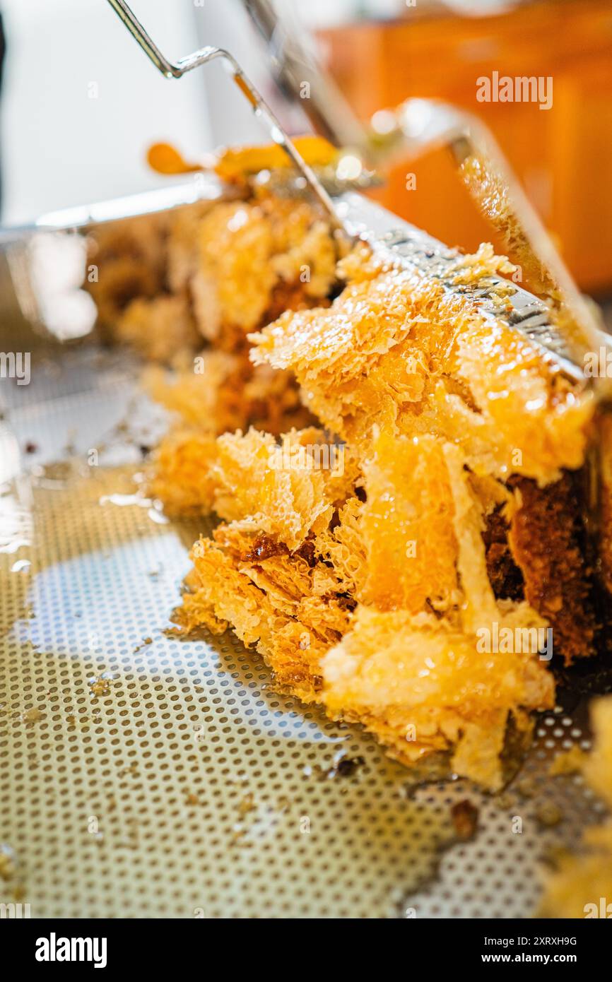 Beewax Extracted from a Beehive During Bee Honey Harvesting and Stored ...