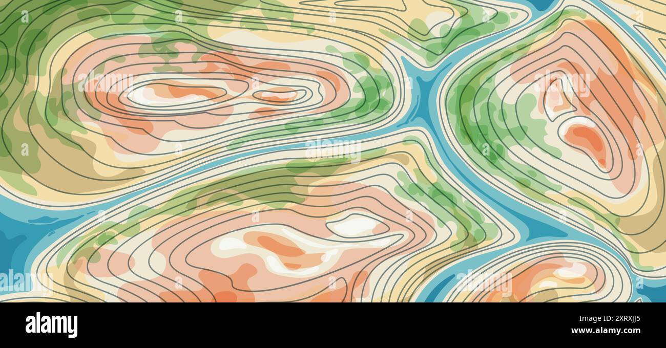 Geodesy colored map Stock Vector Image & Art - Alamy