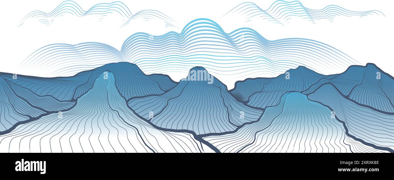 Mountain range contour landscape Stock Vector Image & Art - Alamy