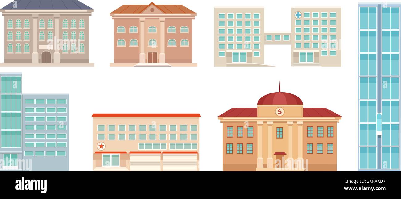 Front municipal house building Cut Out Stock Images & Pictures - Alamy