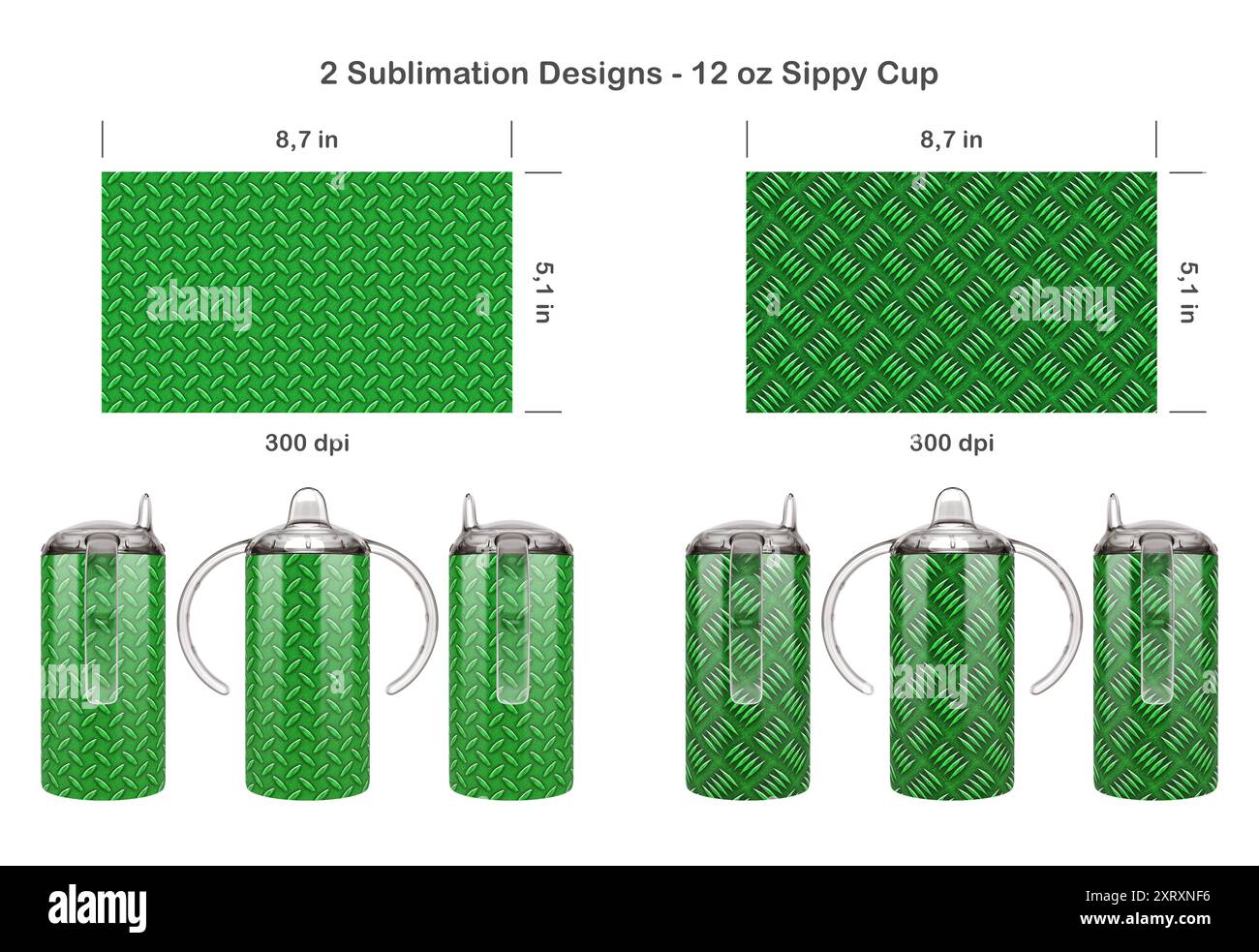 Set of 2 Diamond metal plate patterns. Seamless sublimation template ...