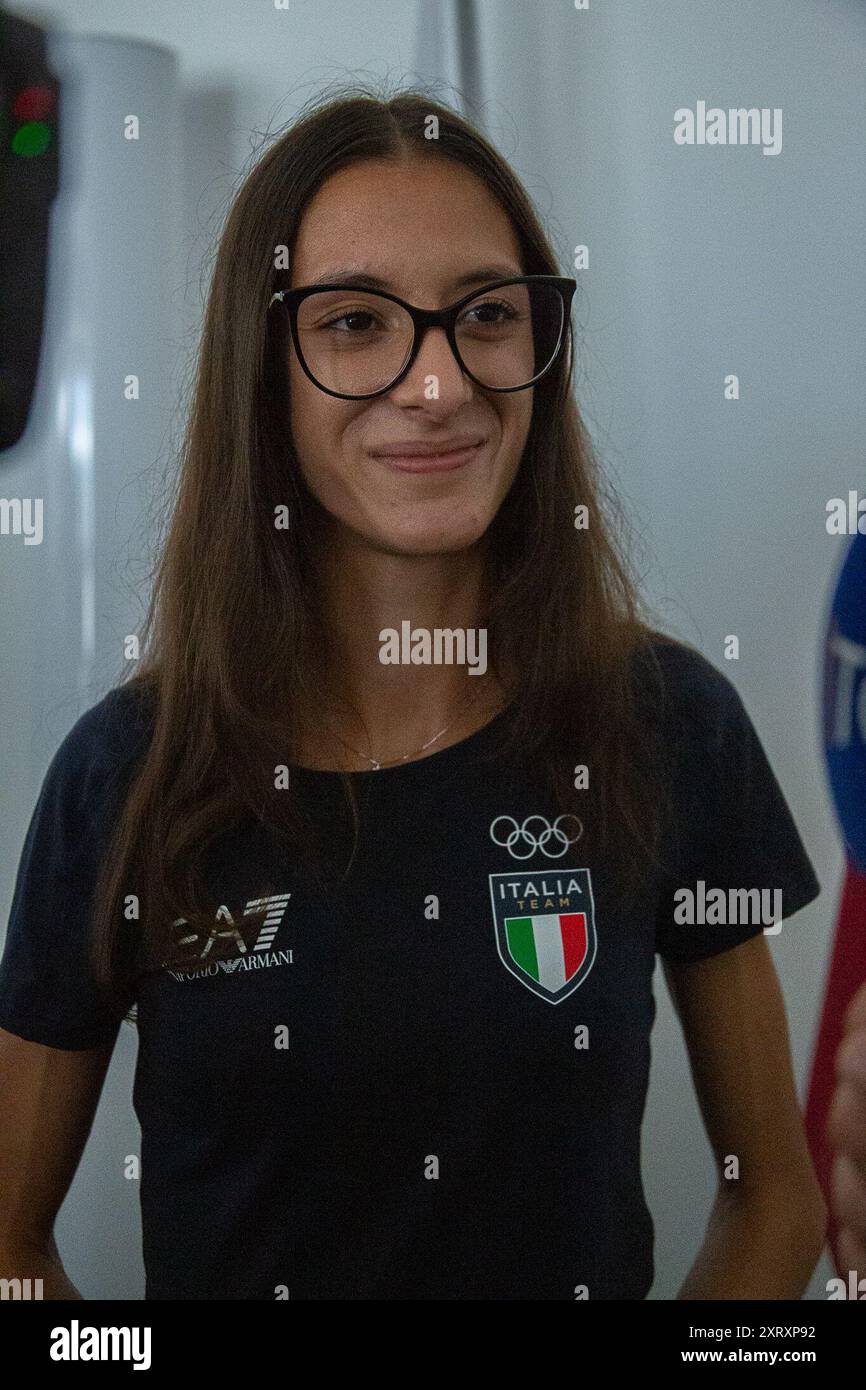 Trento, Italia. 12th Aug, 2024. Italy's Nadia Battocletti, winner of ...