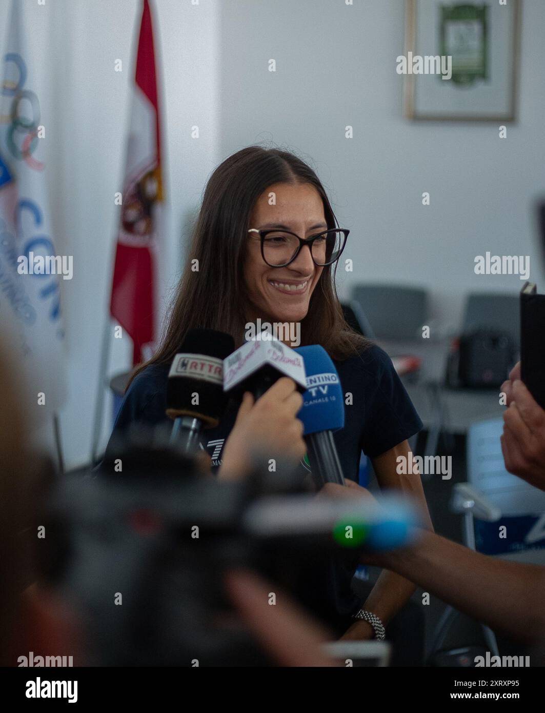 Trento, Italia. 12th Aug, 2024. Italy's Nadia Battocletti, winner of ...
