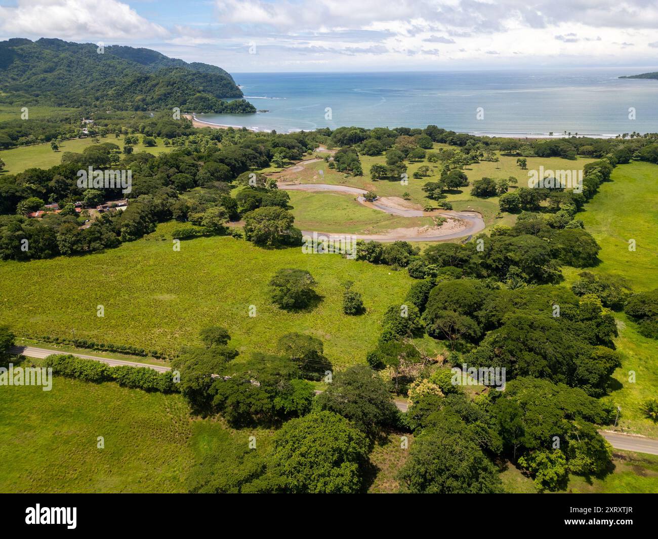An aerial view of Tambor Beach in Costa Rica on a sunny day Stock Photo ...