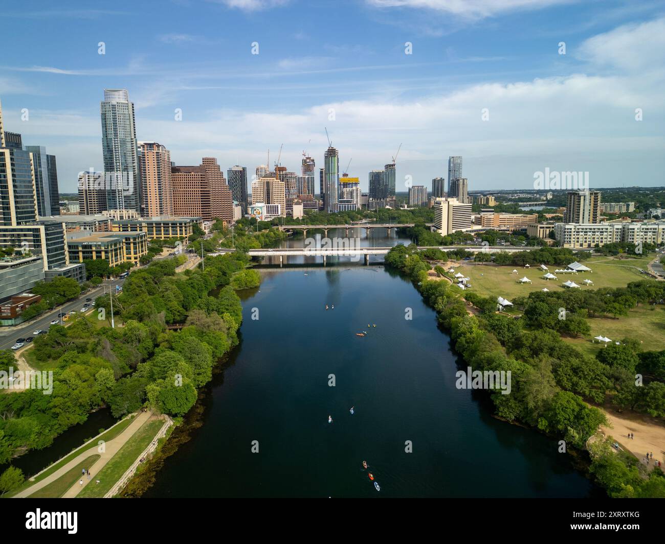 Austin skyline colorado river drone hi-res stock photography and images ...