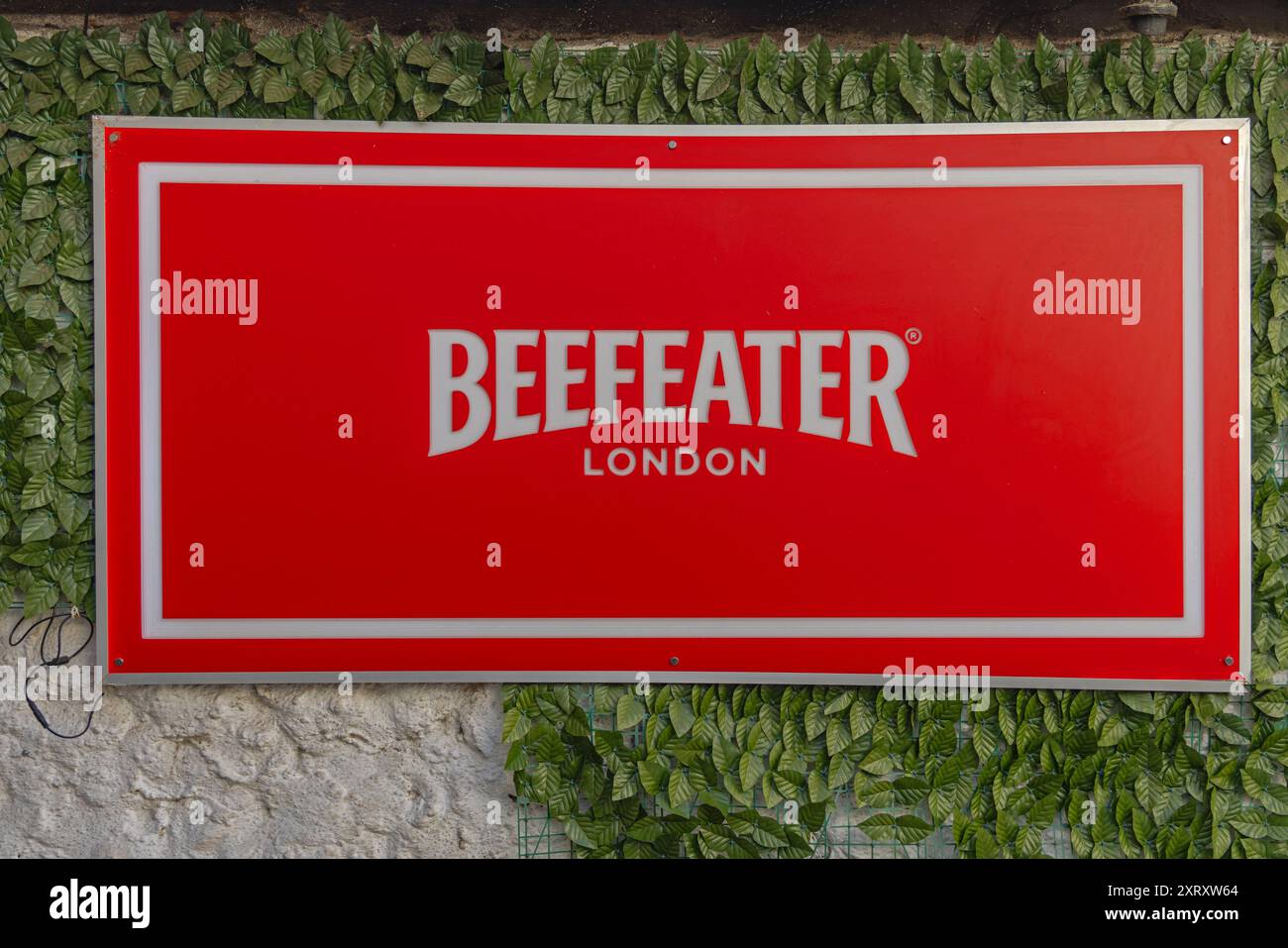 Ohrid, North Macedonia - October 23, 2023: Gin Drink Beefeater London ...