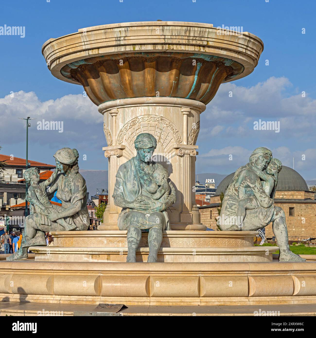 Skopje, North Macedonia - October 23, 2023: Fountain Olympia With ...