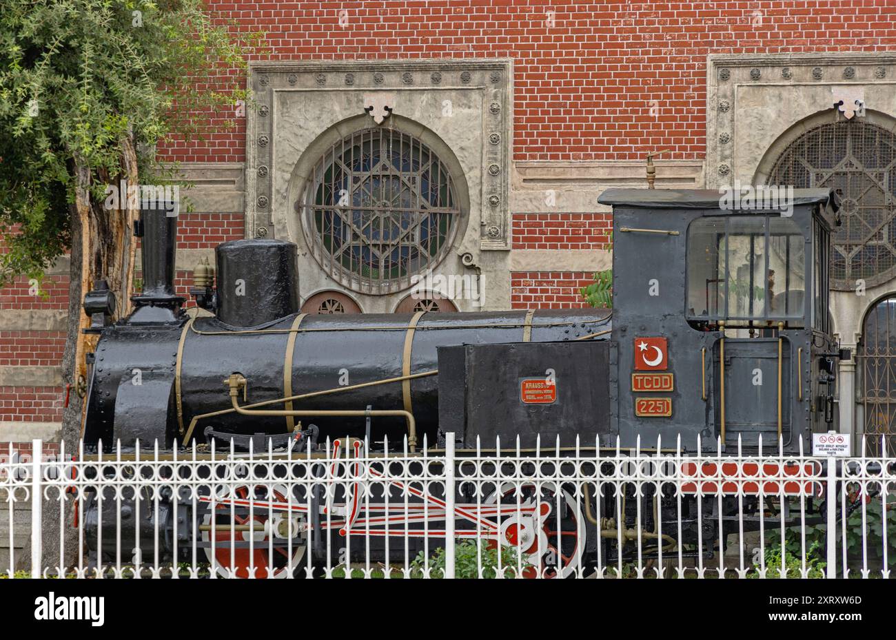 Istanbul, Turkey - October 18, 2023: Krauss Steam Locomotive With Turkish Flag in Front of ...