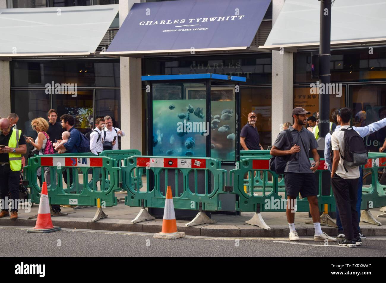 London, UK. 12th August 2024. Barriers are installed around the police ...