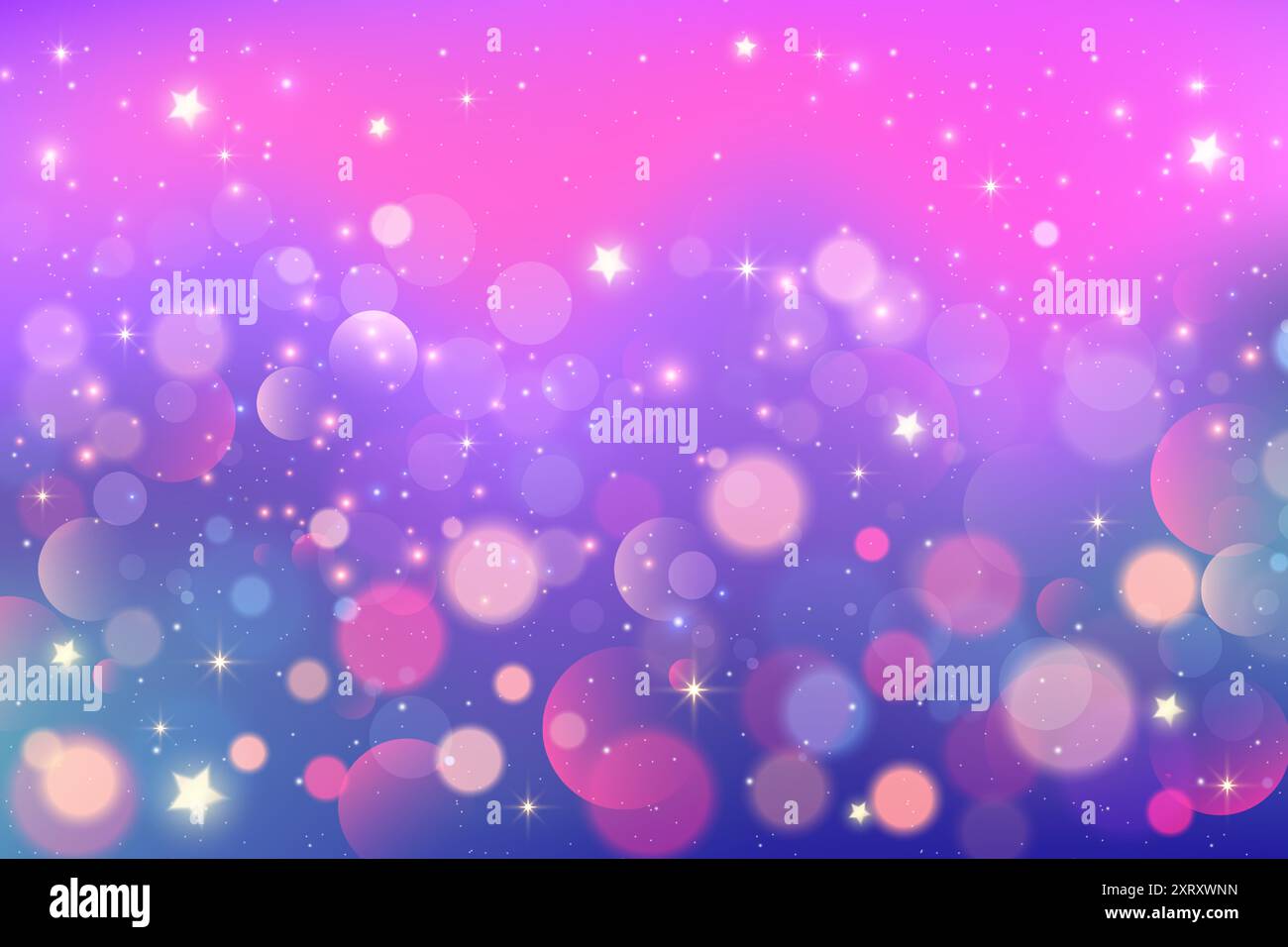 Purple background with bokeh and sparkles. Magic pink dreamy starry sky ...