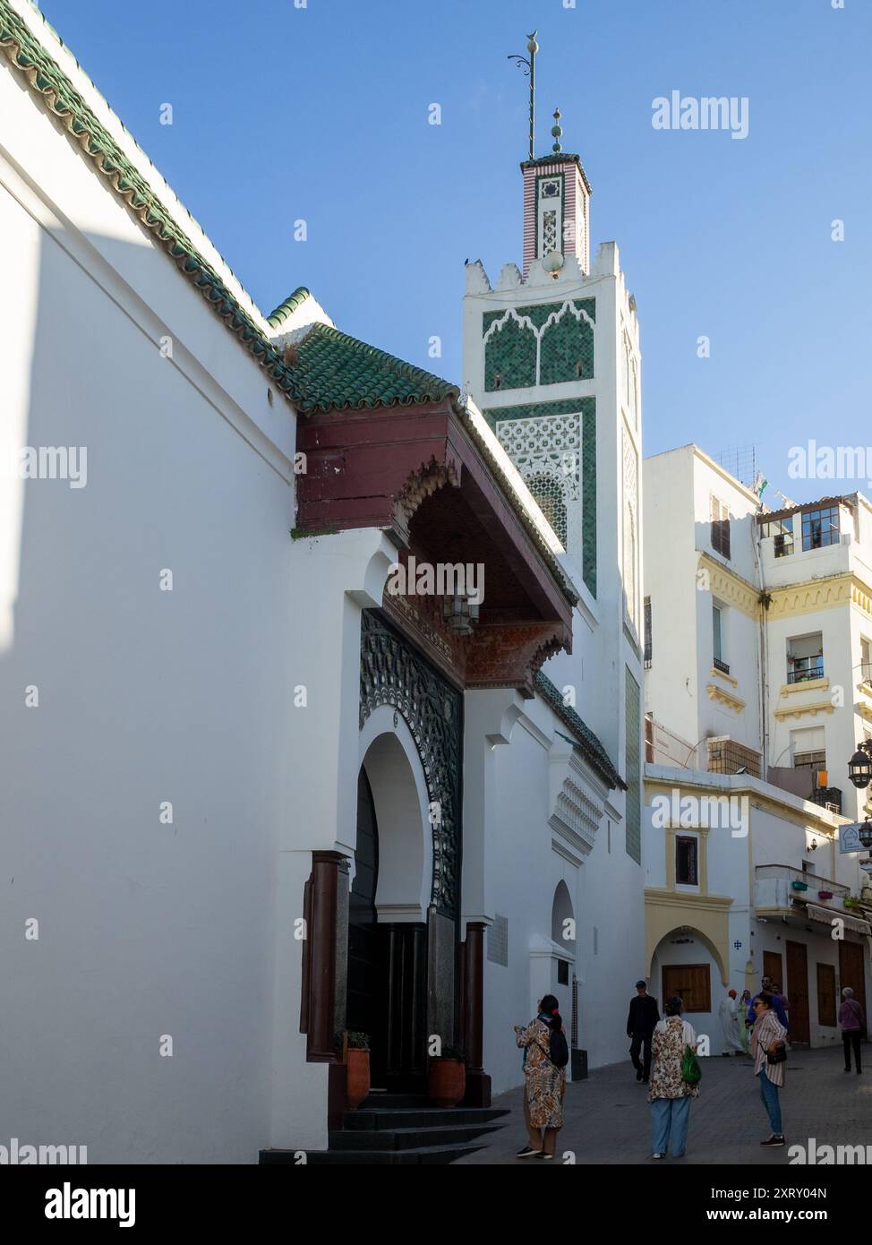 Tangier Gran Mosque entrance and minaret Stock Photo - Alamy