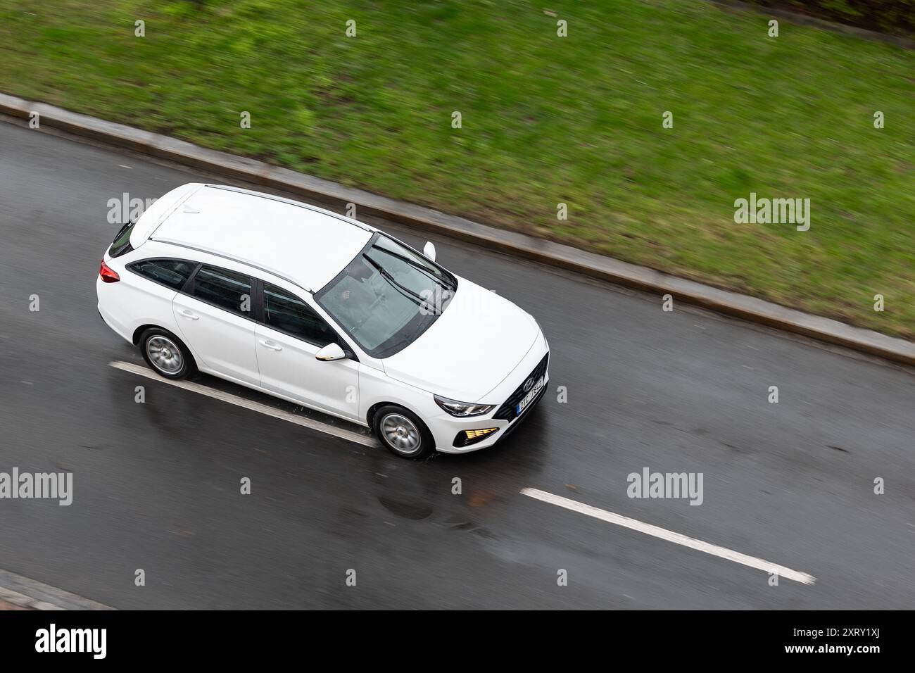 OSTRAVA, CZECH REPUBLIC - MARCH 3, 2024: White Hyundai i30 Kombi estate ...