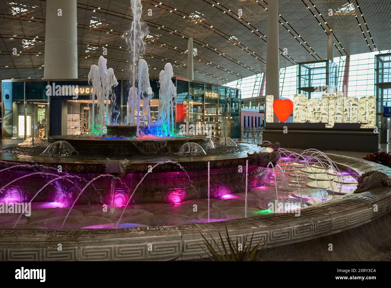 Interior of Terminal 3 of Beijing Capital International Airport BCIA in ...