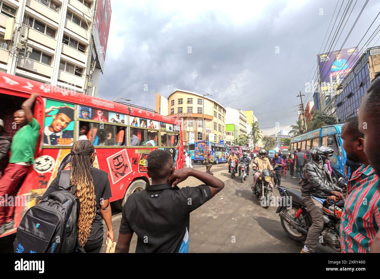 View of a street in downtown Nairobi, February 27, 2024 Stock Photo - Alamy