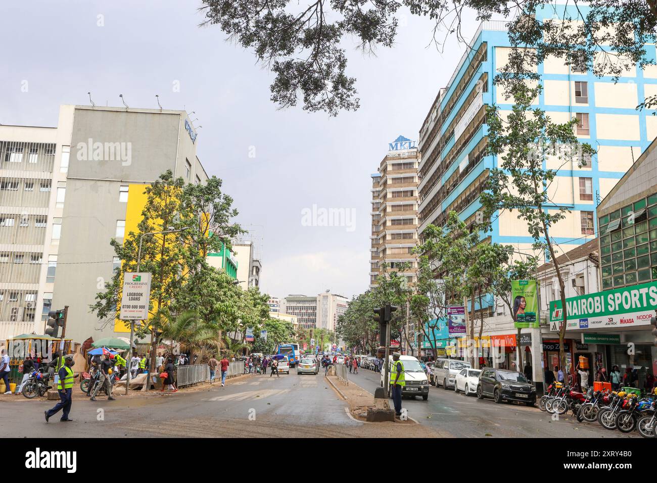 View of a street in downtown Nairobi, February 27, 2024 Stock Photo - Alamy
