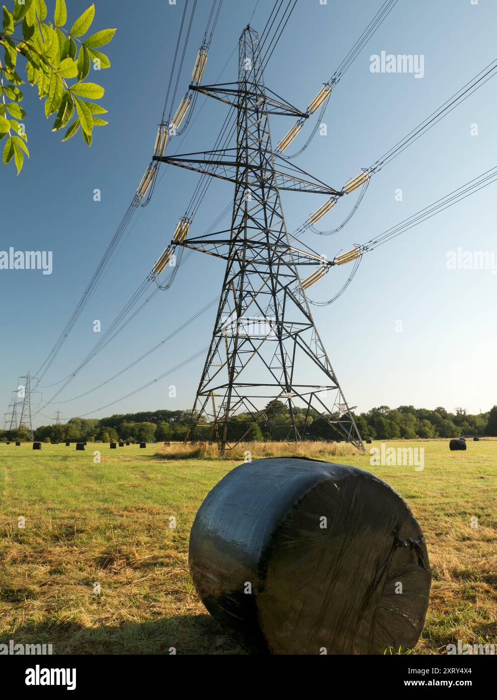 Pylons and silage bales on Kennington Meadows. I have always been ...