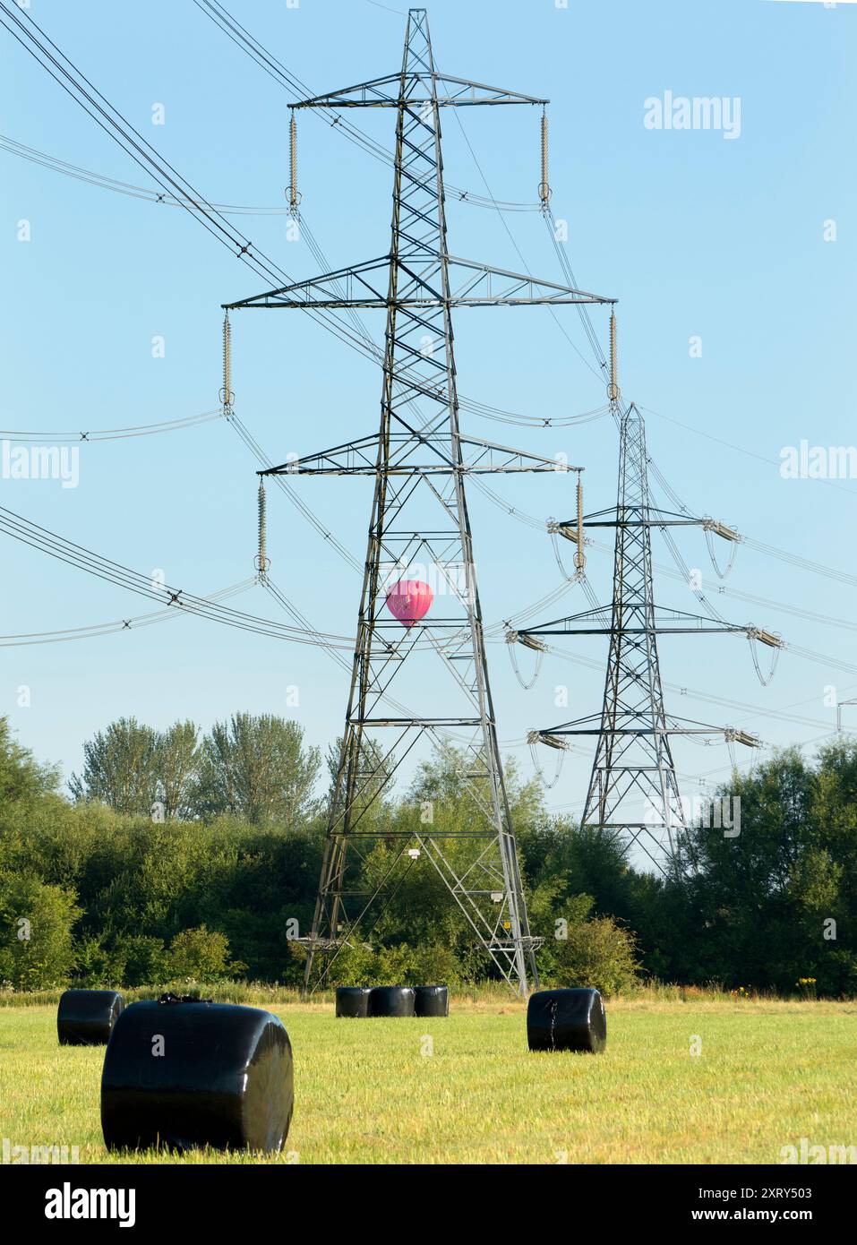 Pylons and passing balloon on Kennington Meadows. I have always been ...