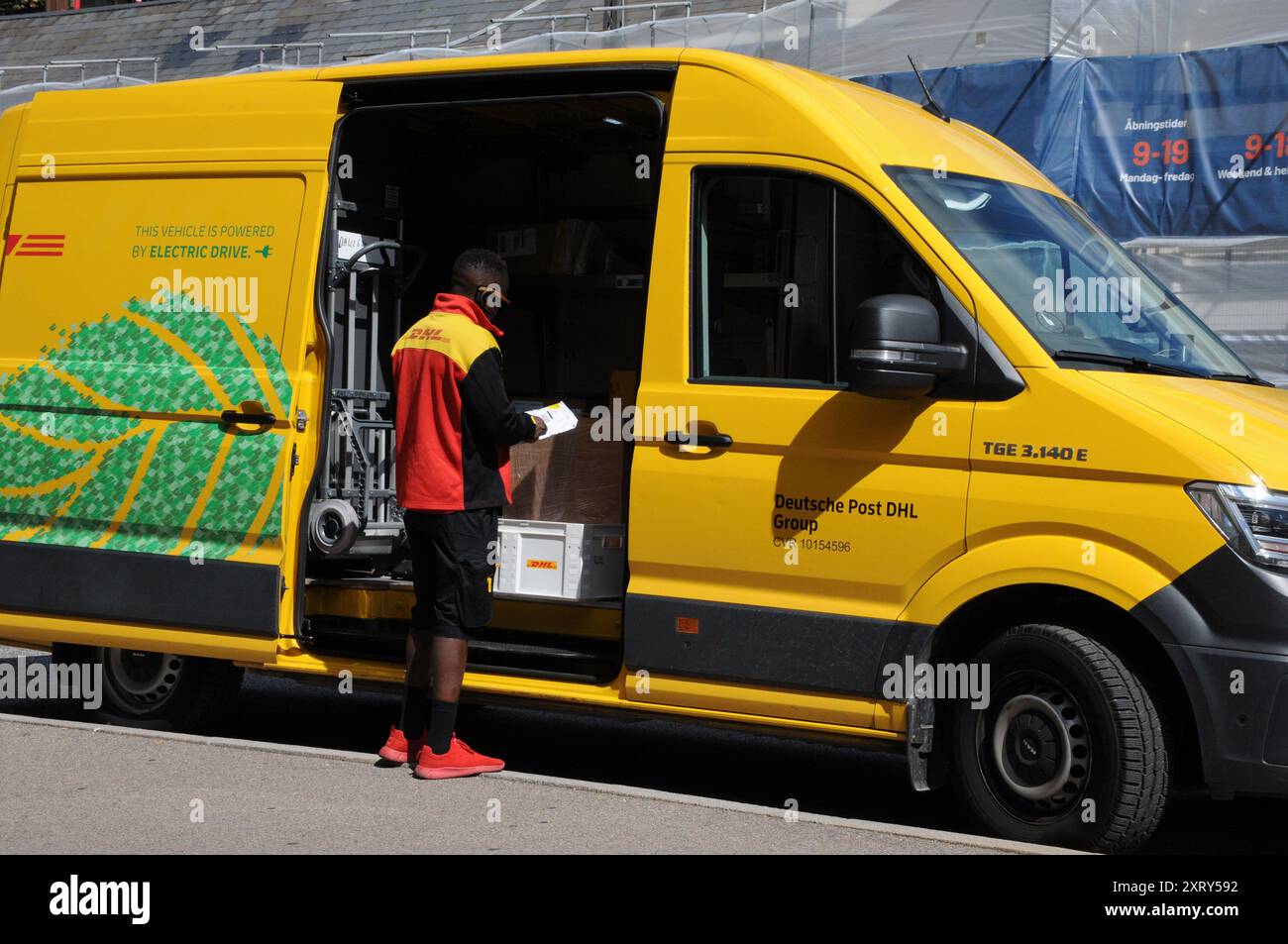 Copenhagen/ DenmarK/ 12 August 2024/German DHL delivery van in ...