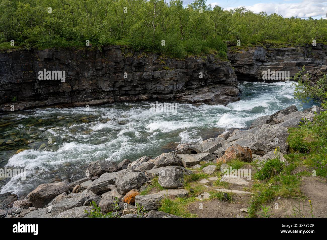 Abisko river canyon in Abisko National Park, Sweden Stock Photo - Alamy
