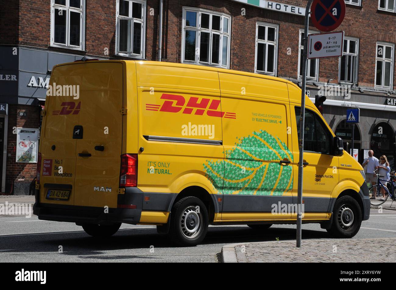 Copenhagen/ DenmarK/ 12 August 2024/German DHL delivery van in ...
