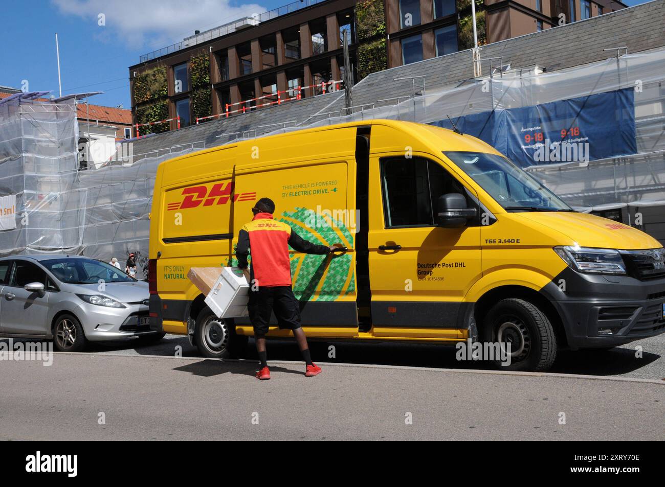 Copenhagen/ DenmarK/ 12 August 2024/German DHL delivery van in ...