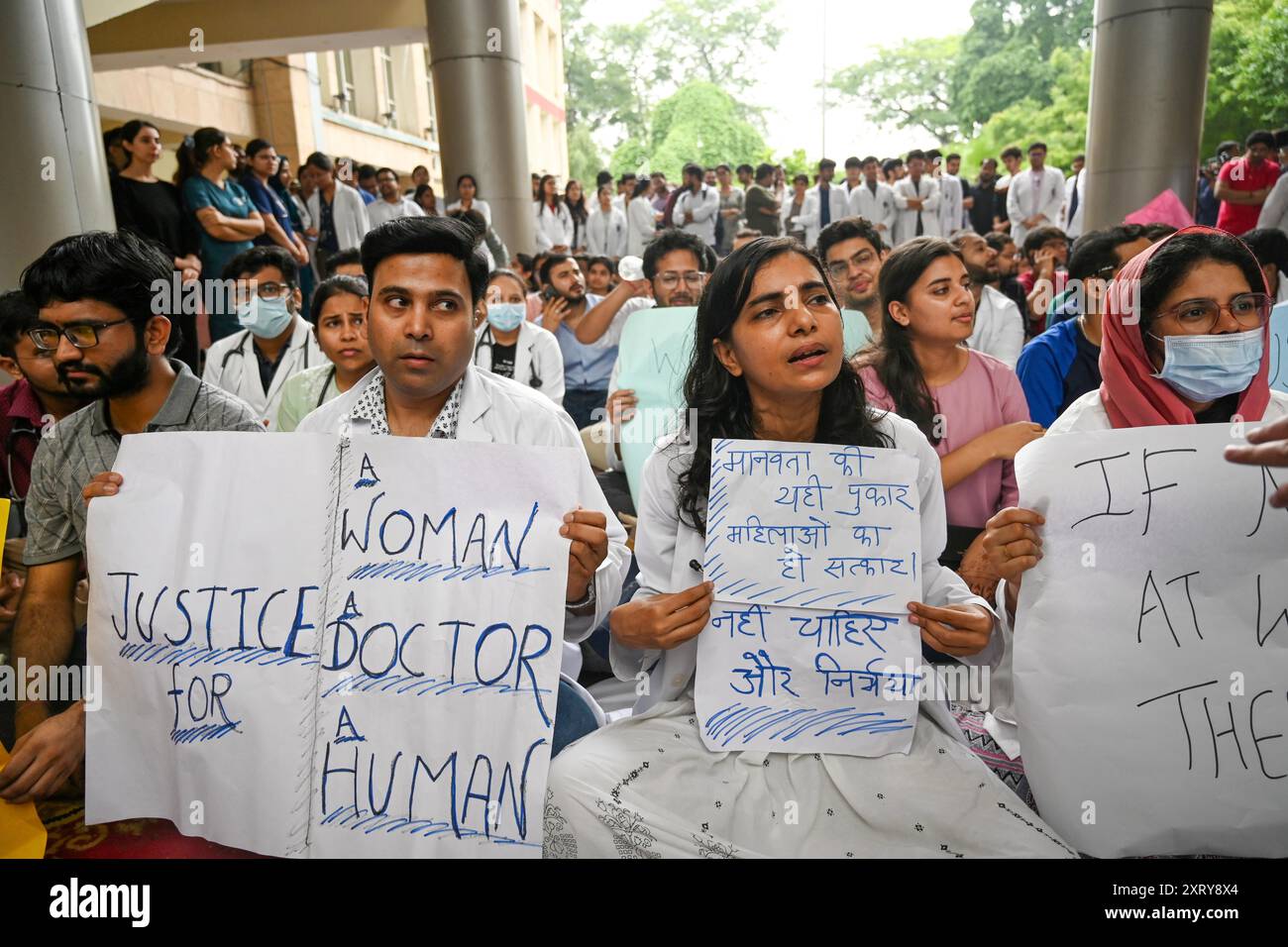 NEW DELHI, INDIA - AUGUST 12: RML doctors stage a protest at hospital ...