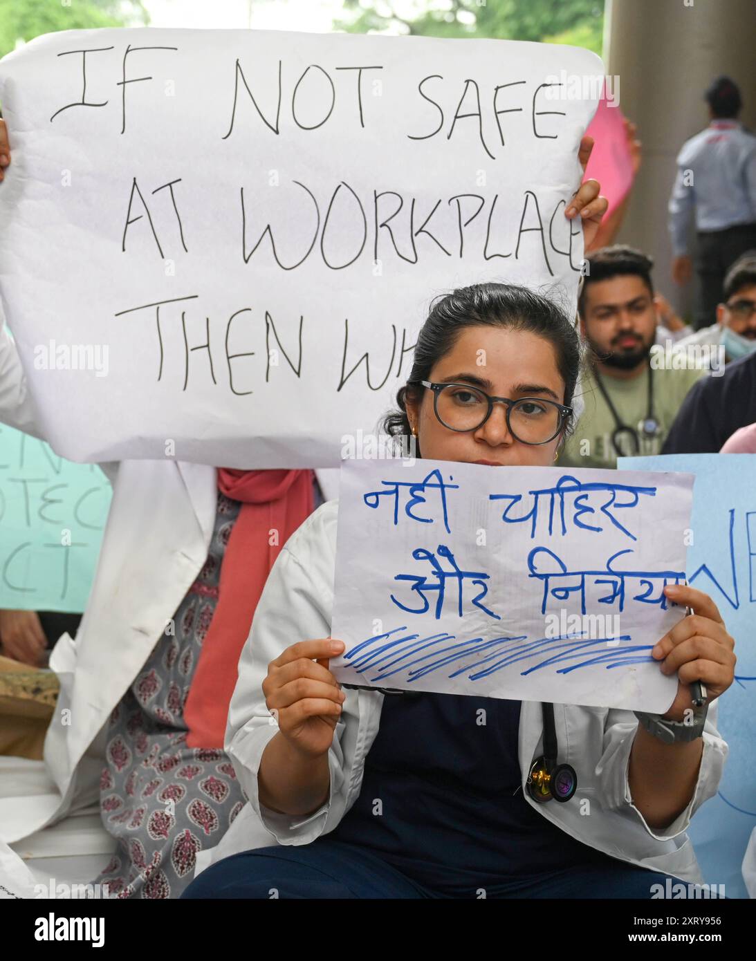NEW DELHI, INDIA - AUGUST 12: RML doctors stage a protest at hospital ...