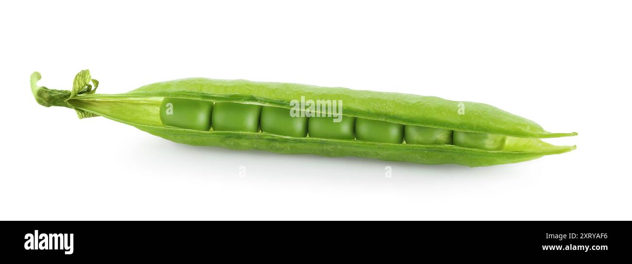 One green fresh pea pod isolated on white Stock Photo - Alamy