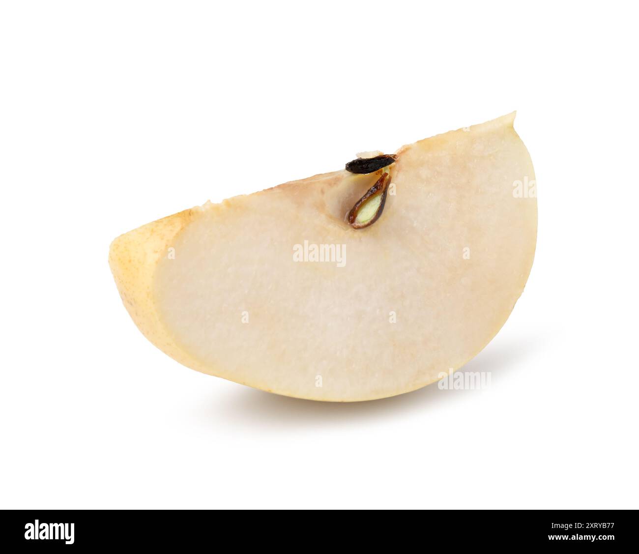Cut fresh apple pear isolated on white Stock Photo - Alamy