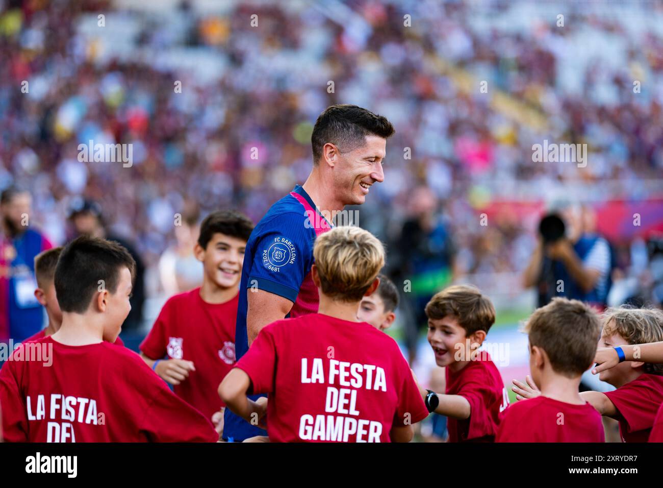 Barcelona, Spain. 12th Aug, 2024. Robert Lewandowski (FC Barcelona) is ...
